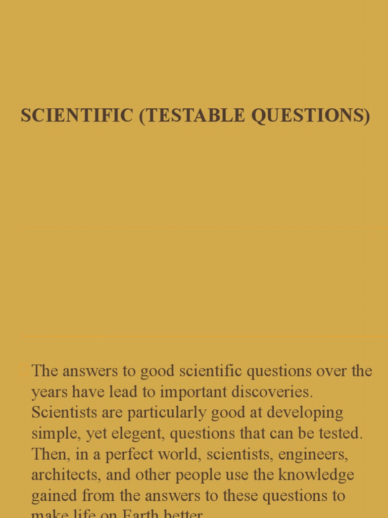 Scientific (Testable Questions) | PDF | Influenza | Knowledge