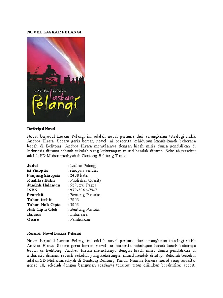 Novel Laskar Pelangi | PDF