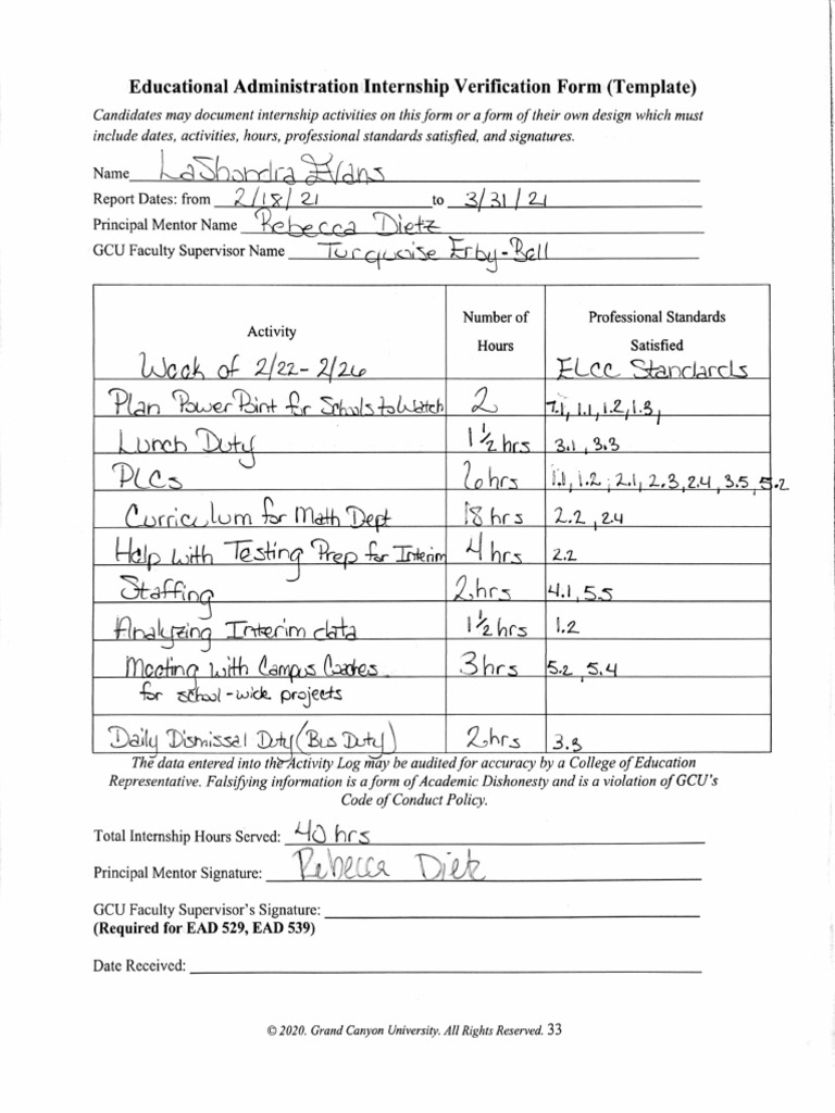 Levans Internship Verification Form | PDF