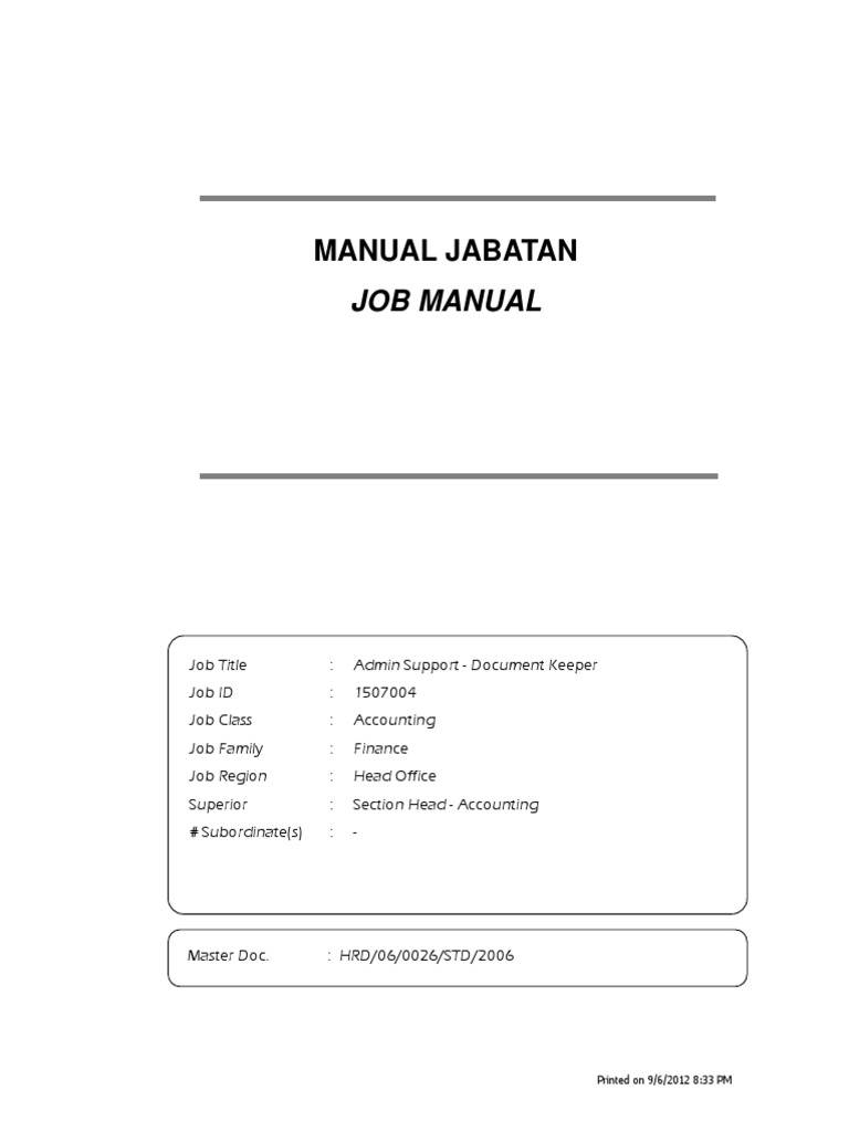 Jobdesc Document Keeper | PDF