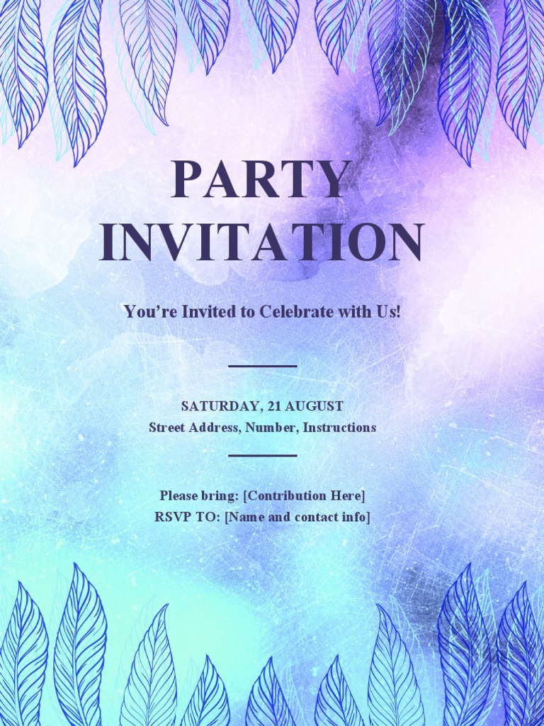 Contoh Undangan Pernikahan PARTY INVITATION | PDF
