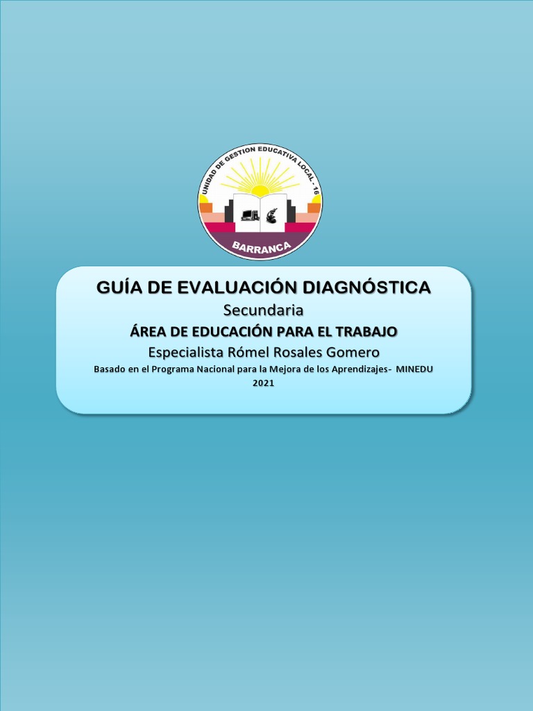 Guia Evaluación Diagnóstica EPT Secundaria | PDF | Iniciativa empresarial | Evaluación