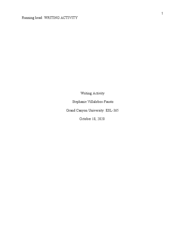 Esl-365 Writing Activity | PDF | Differentiated Instruction | Pedagogy
