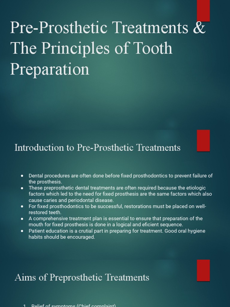 Pre-Prosthetic Treatment Essentials | PDF | Periodontology | Health Care