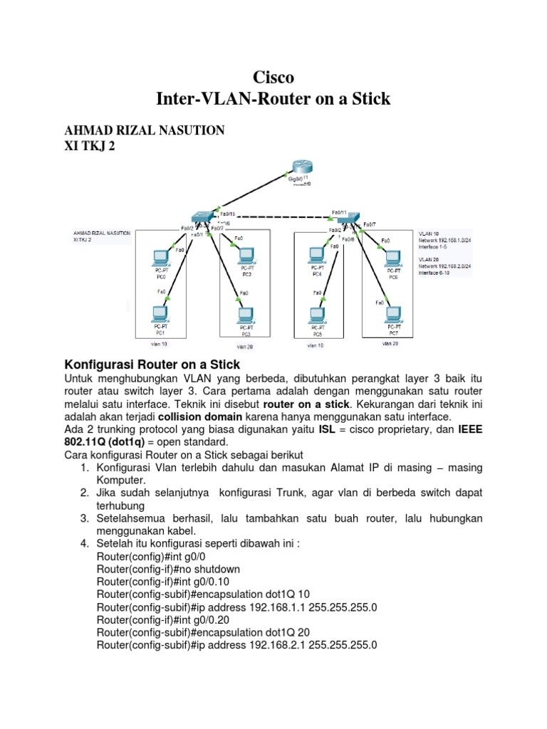 Tugas Cisco Router On A Stick | PDF