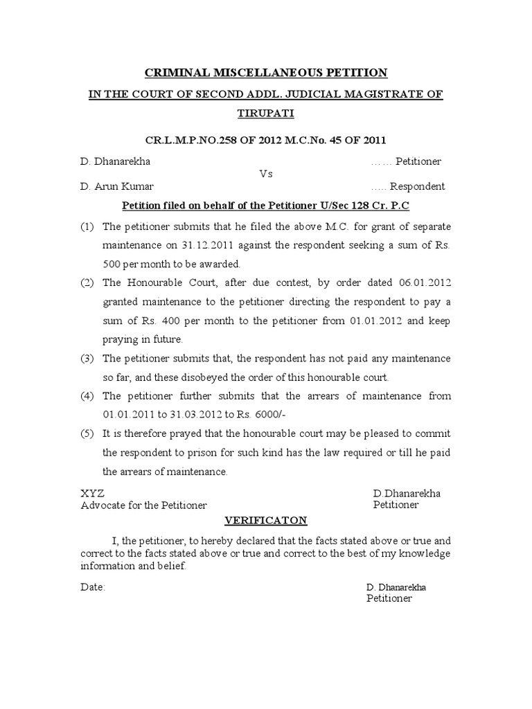 Criminal Miscellaneous Petition | PDF