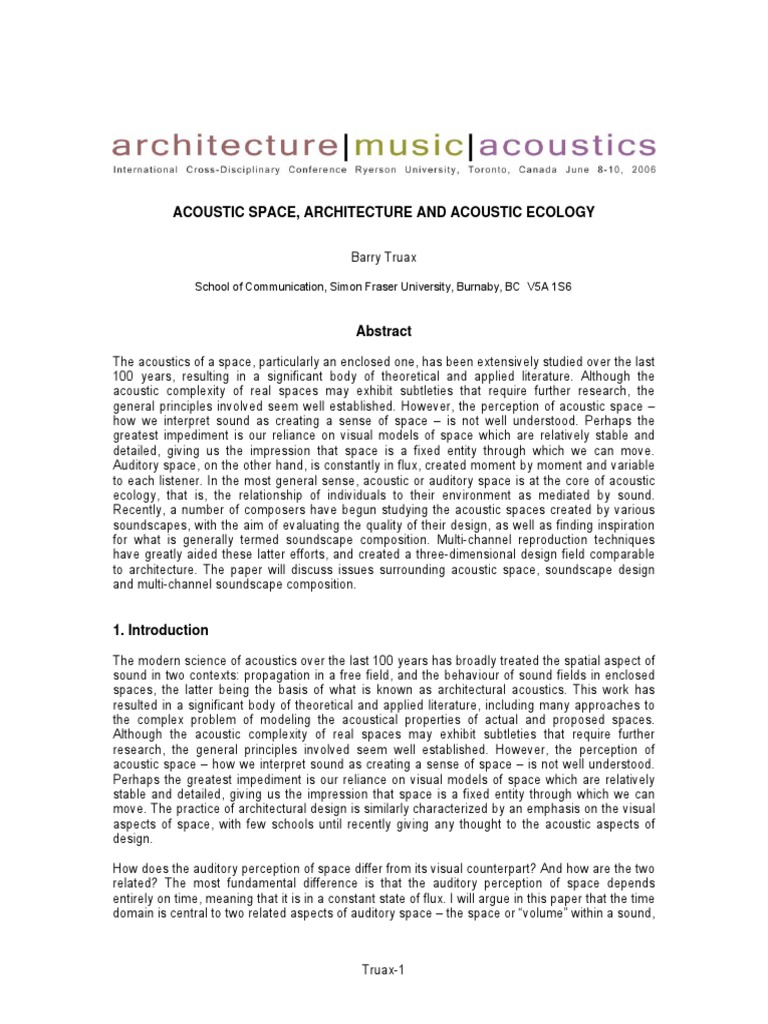 Understanding Acoustic Space Dynamics | PDF | Sound | Acoustics