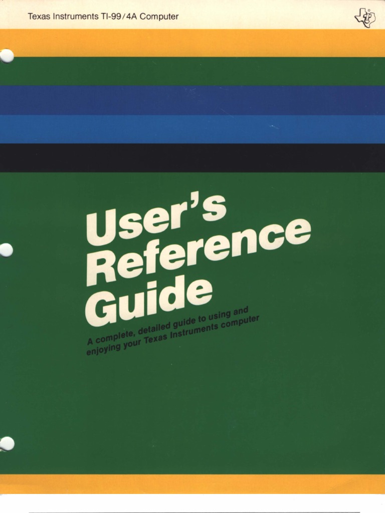 Texas Instruments TI-99/4A User's Reference Guide | PDF | Computer ...