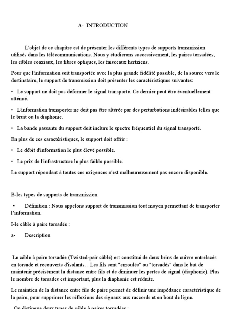 Support de Transmission | PDF | Fibre optique | Câble coaxial