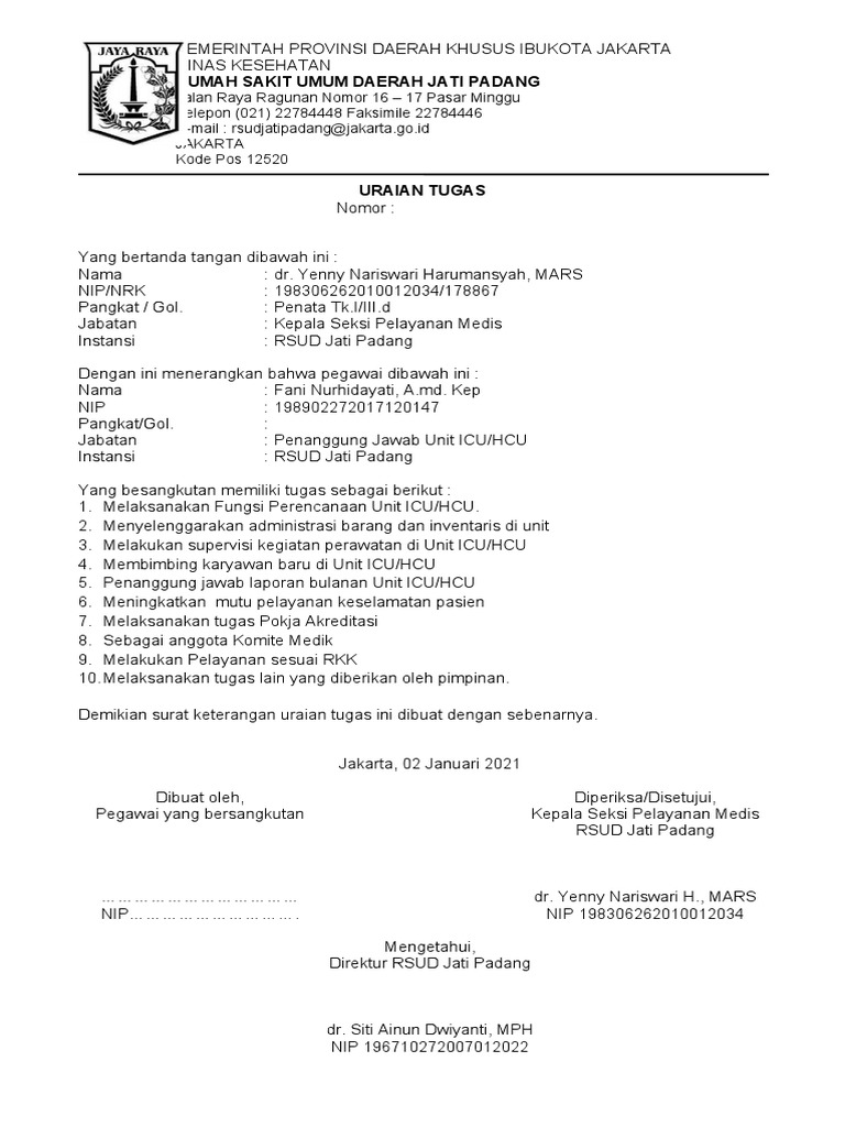 Format Uraian Tugas | PDF