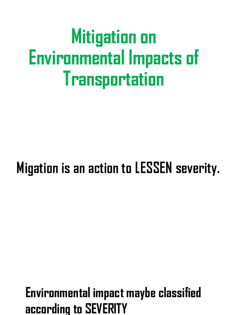 6 Mitigation On Environmental Impacts of Transportation | PDF | Surface ...