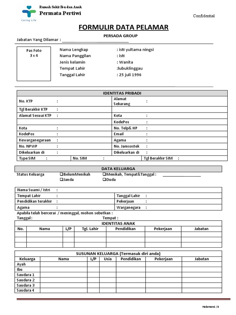 Application Form Pmd. | PDF
