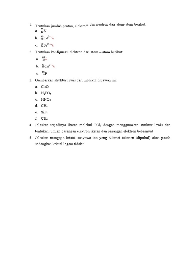 Soal SP Kimia Kelas X | PDF | Metode & Bahan Ajar | Sains & Matematika