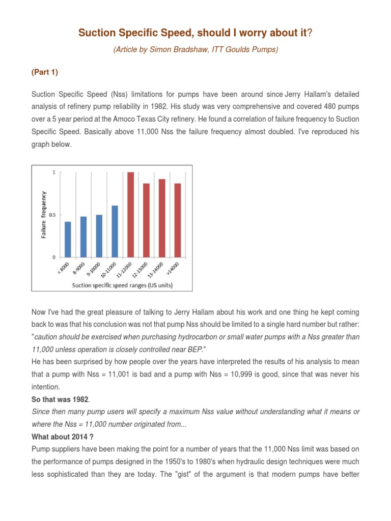 Understanding Suction Specific Speed Limits | PDF | Pump | Reliability ...