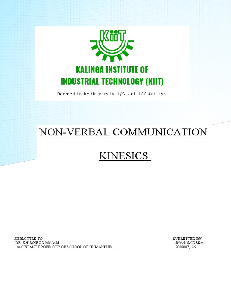Non-Verbal Communication Kinesics | PDF | Nonverbal Communication ...