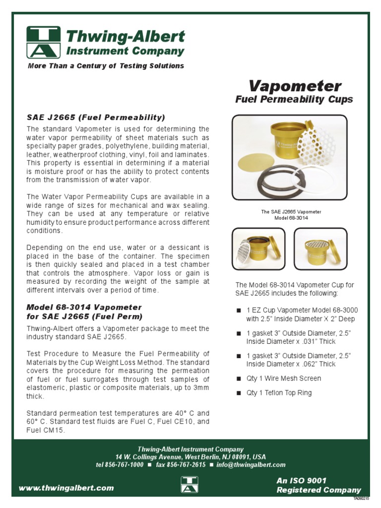 SAE J2665 Vapometer Overview | PDF | Water Vapor | Water