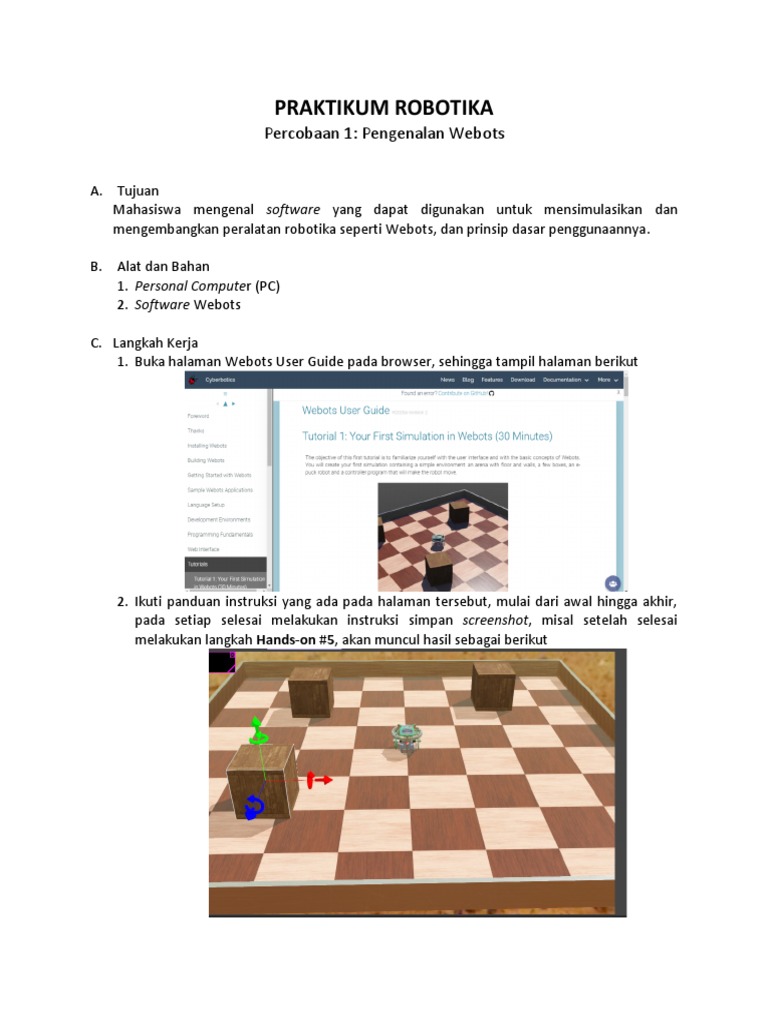 Praktikum Webots untuk Robotika | PDF | Komputer