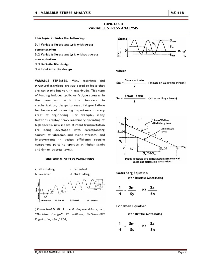 4 - G - Aguila Variable Stress Analysis | PDF | Strength Of Materials ...