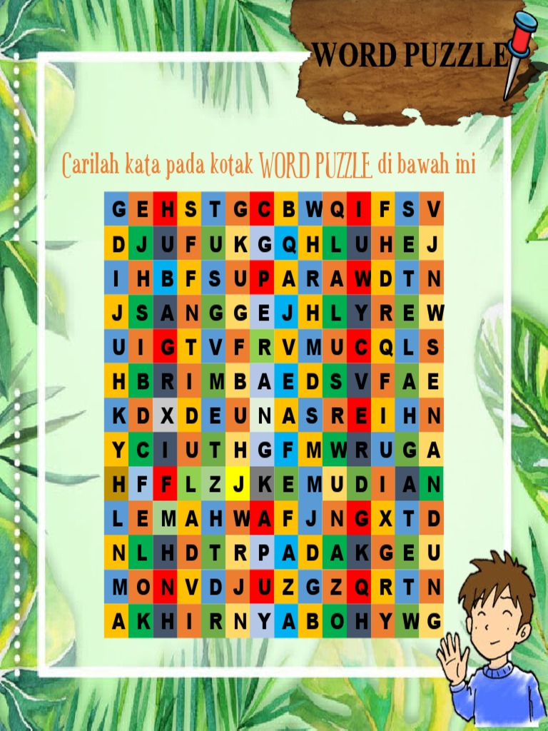 Word Puzzle: Carilah Kata Pada Kotak WORD PUZZLE Di Bawah Ini | PDF