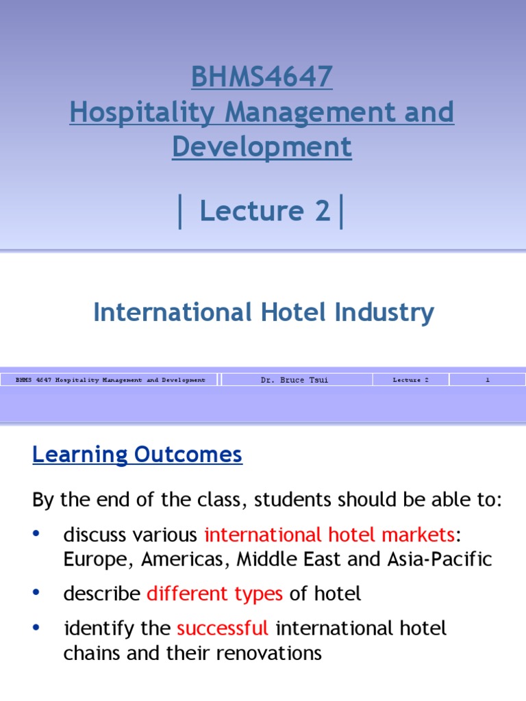 International Hotel Industry Overview | PDF | Hotel | Hospitality Industry