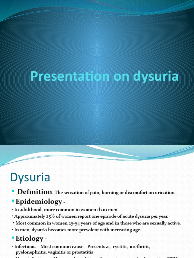 Understanding Dysuria: Causes and Treatment | PDF | Urinary Tract ...
