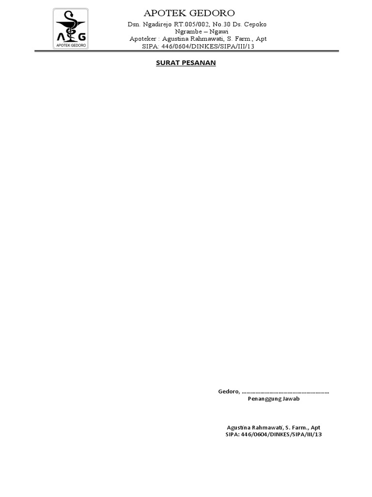 Contoh Kop Apotek | PDF