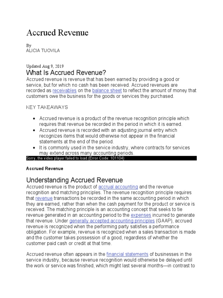 What Is Accrued Revenue? | PDF | Debits And Credits | Accrual