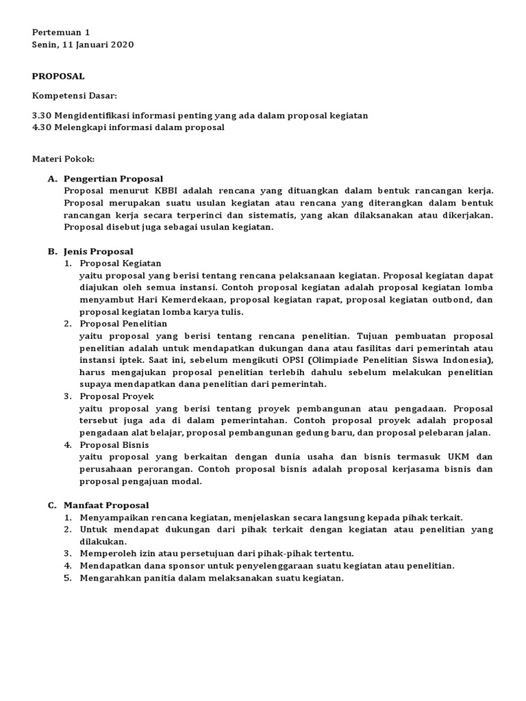 Materi Proposal Pertemuan 1 | PDF