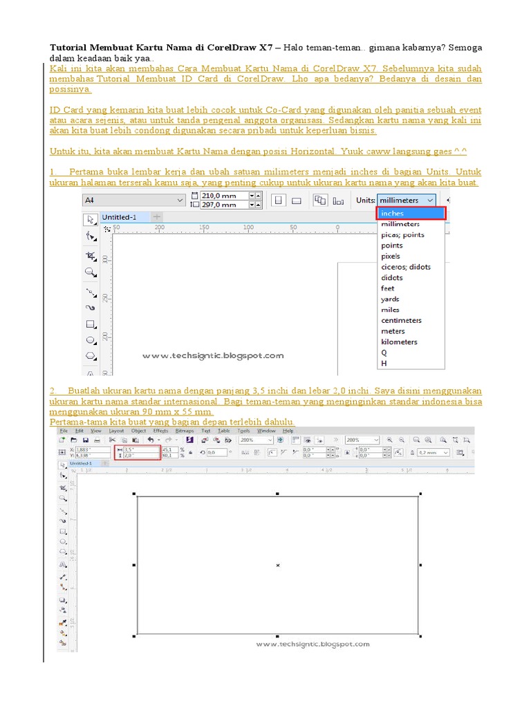 Tutorial Membuat Kartu Nama Di CorelDraw X7 | PDF | Karier & Perkembangan