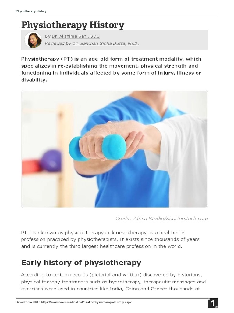 Physiotherapy History | PDF | Physical Therapy | Therapy