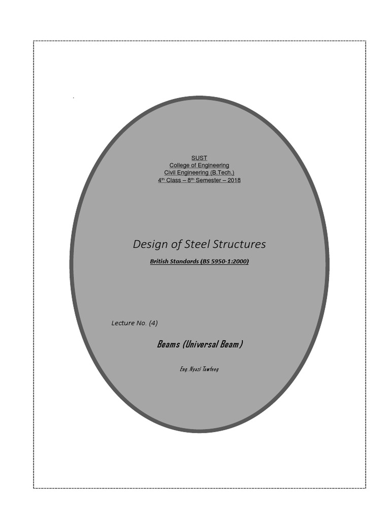 Design of Steel Structures: Beams (Universal Beam) | Download Free PDF ...