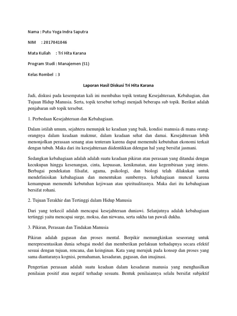 Laporan Hasil Diskusi THK | PDF