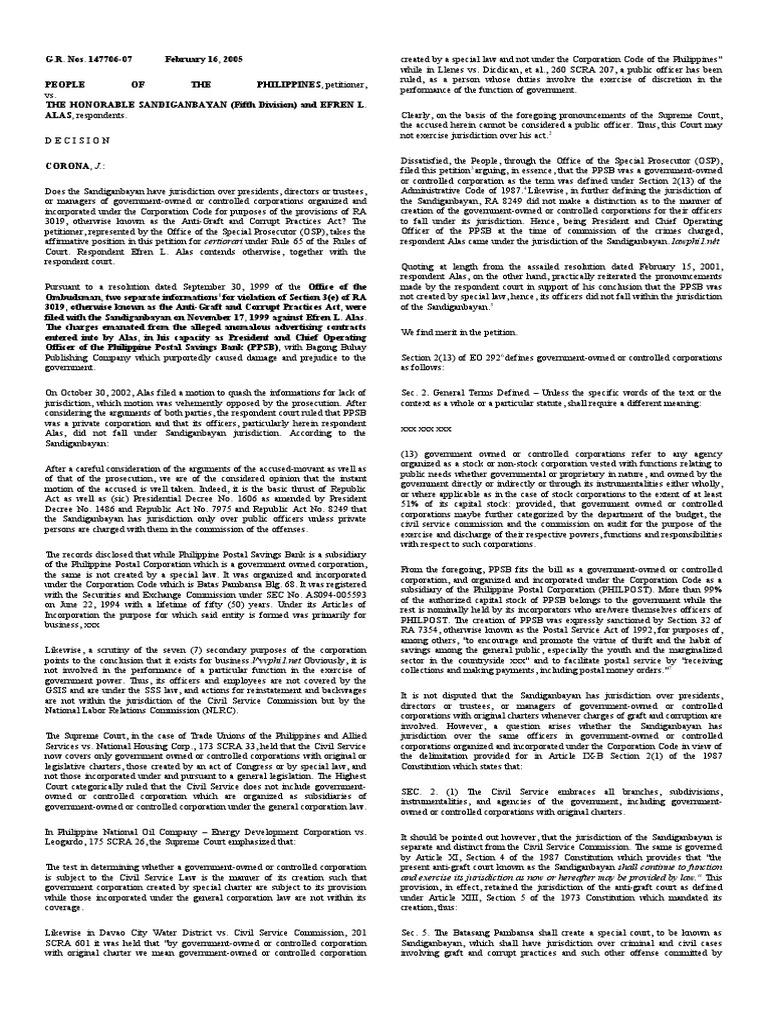 Sandiganbayan Cases | PDF | Jurisdiction | Crime & Violence