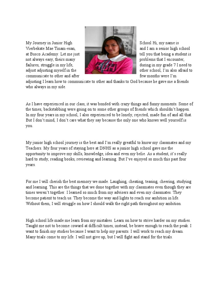 My Junior High School Journey | PDF