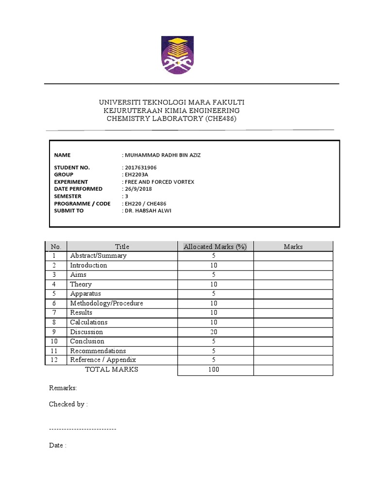 Lab Report Fluid | Download Free PDF | Vortices | Rotation Around A Fixed Axis