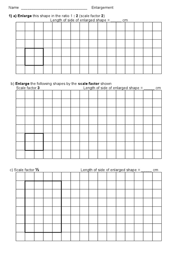 1) A) Enlarge This Shape in The Ratio 1: 2 (Scale Factor 2) | PDF ...