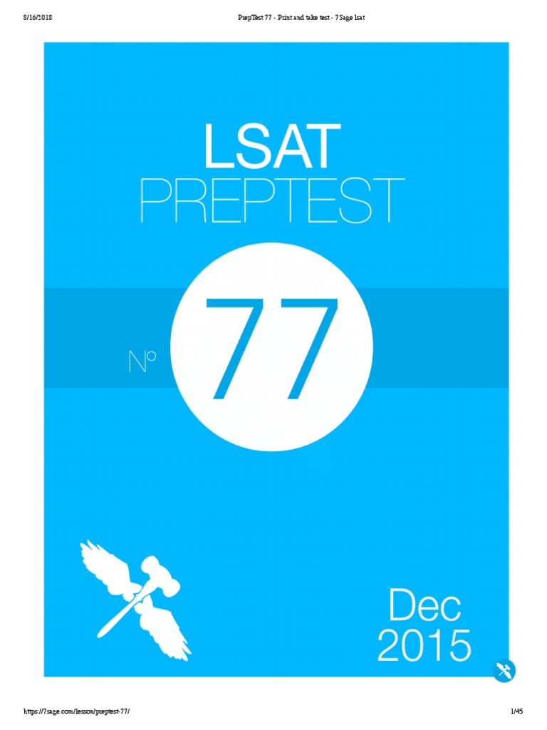 PrepTest 77 - Print and Take Test - 7sage Lsat | PDF | Legal ...
