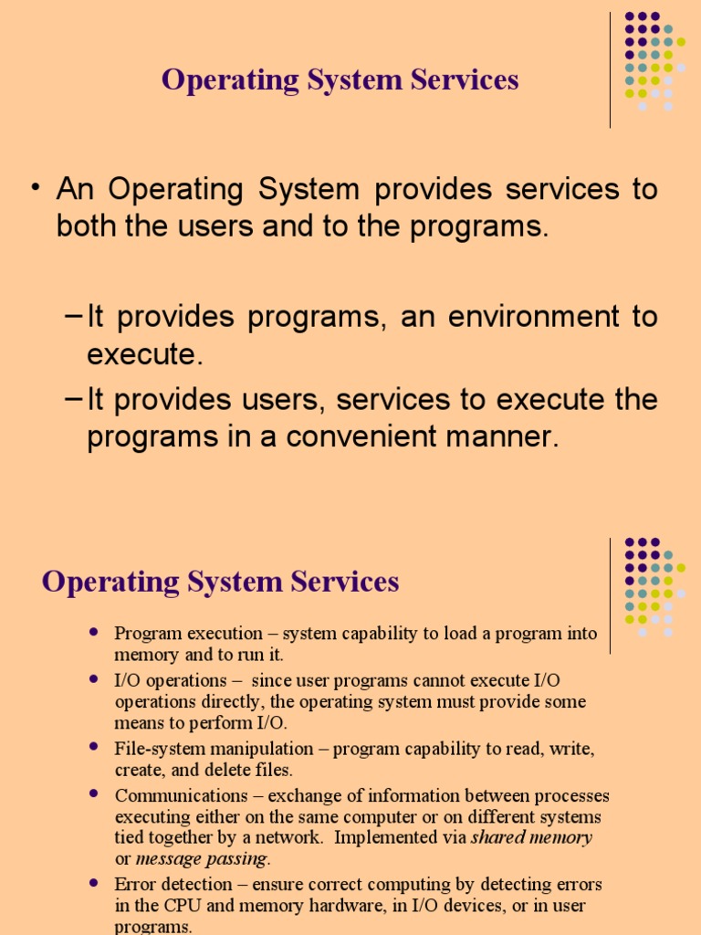 OS Services | PDF | Operating System | Input/Output