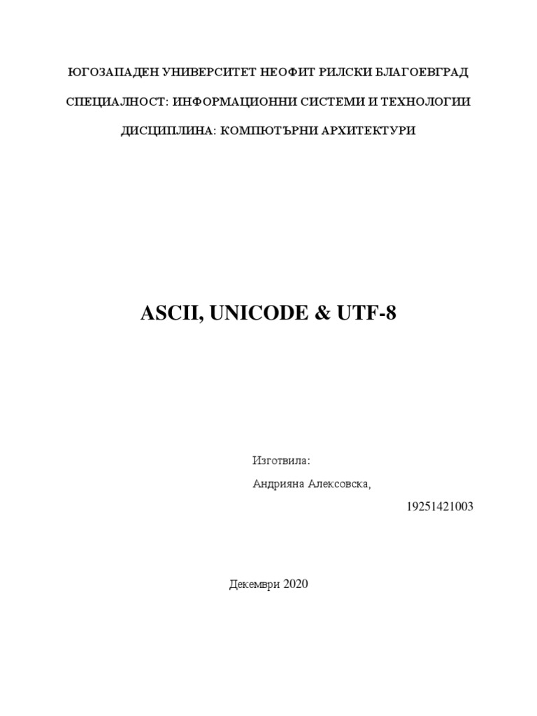 Ascii, Unicode & Utf-8 | Pdf