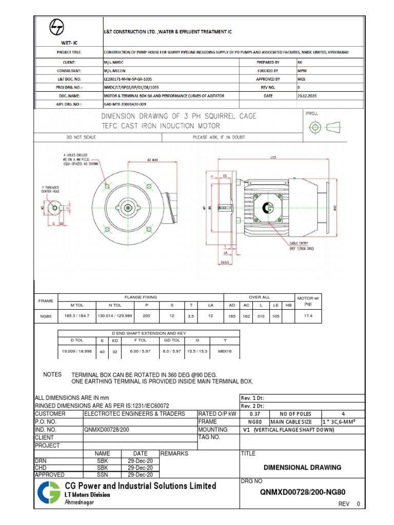 CG Power and Industrial Solutions Limited: Dimensional Drawing | PDF ...