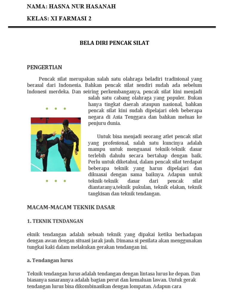 Dasar-Dasar Teknik Pencak Silat | PDF
