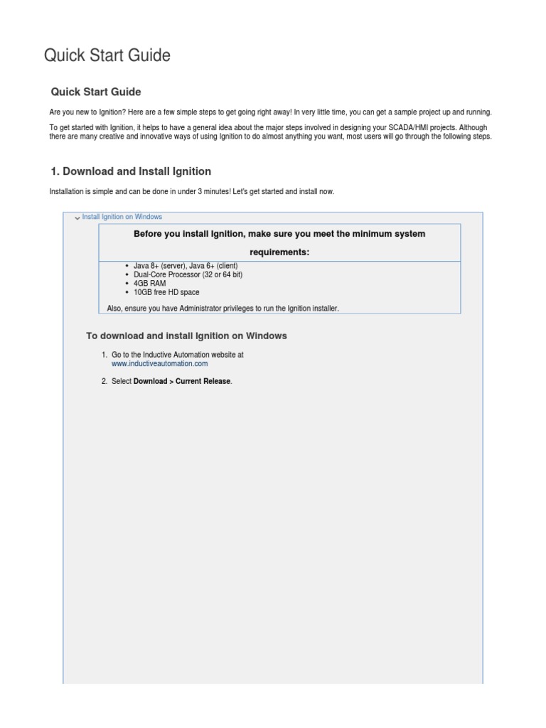 Ignition Quick Start Guide | PDF | Tag (Metadata) | Information Age