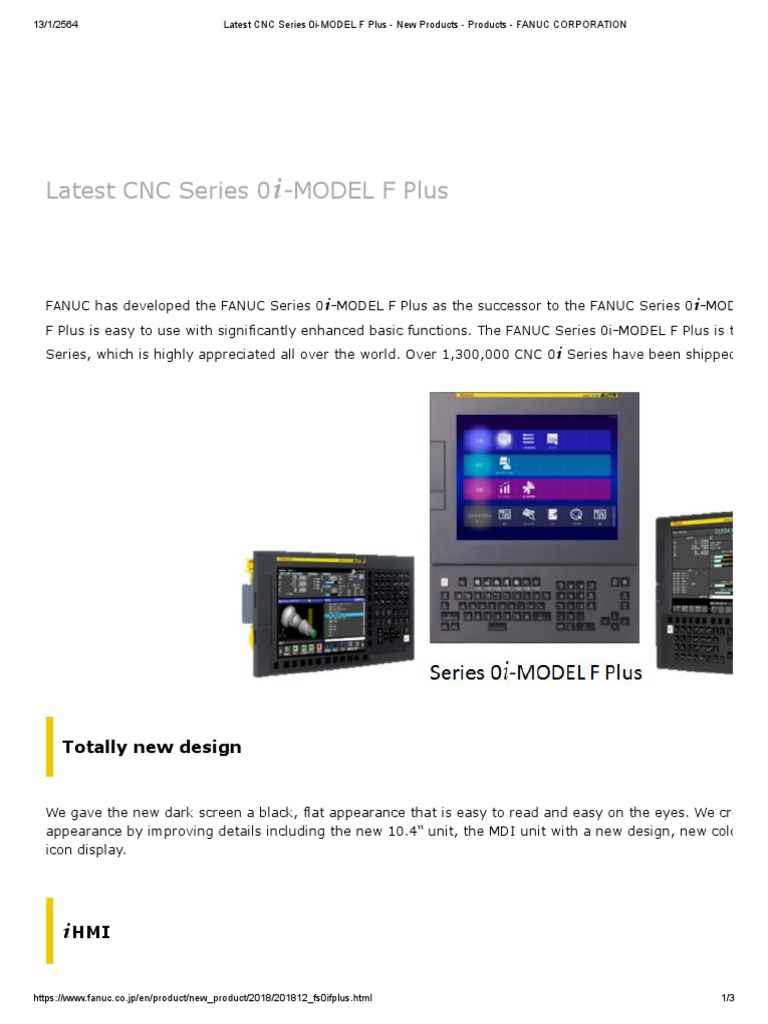 Latest CNC Series 0i-Model F Plus - New Products - Products - Fanuc ...
