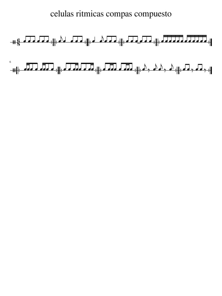 Celulas Ritmicas Compas Compuesto | PDF