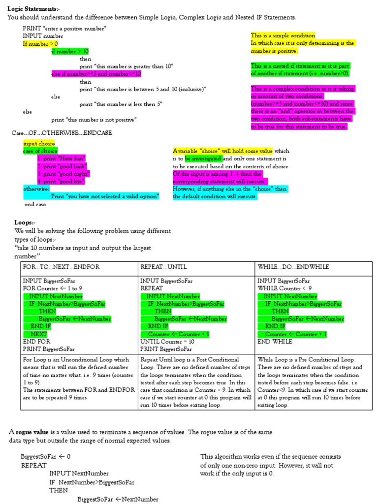 Paper 2 Part 2 Programming Structures Pdf Control Flow Array Data Structure