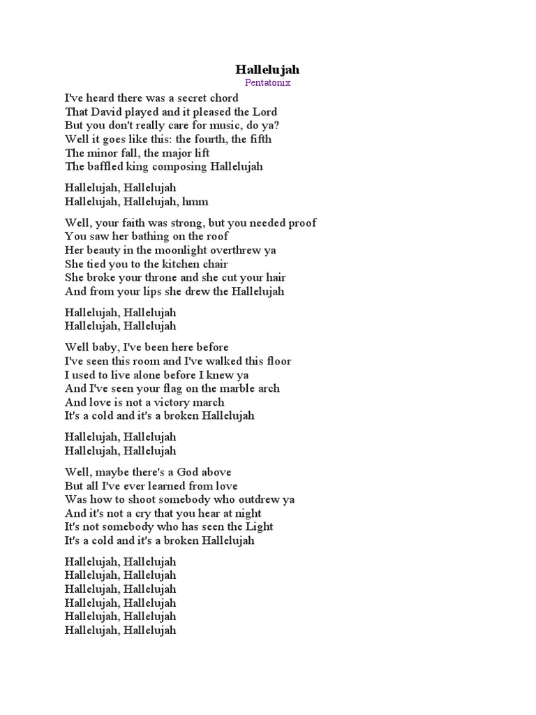 Hallelujah | PDF | Art | Religion & Spirituality
