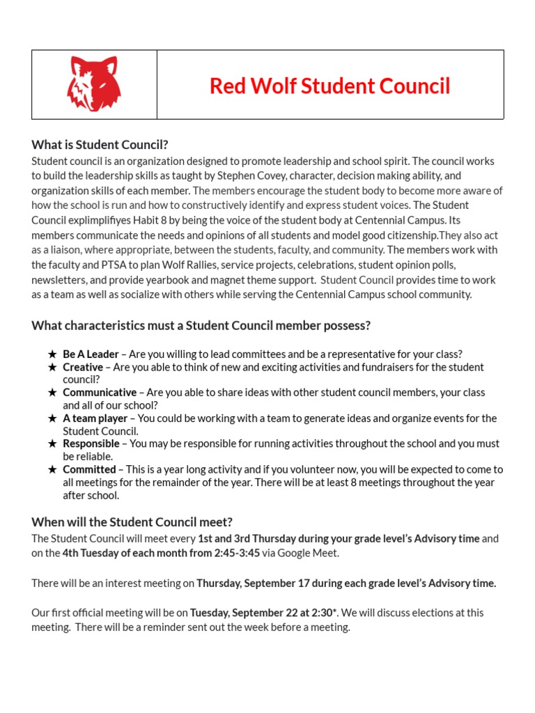 Student Council Information | PDF | Leadership | Human Nature