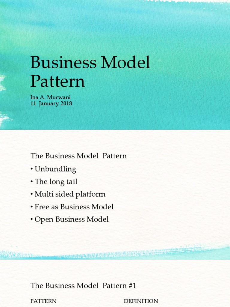 Business Model Pattern | PDF | Business Model | Economies