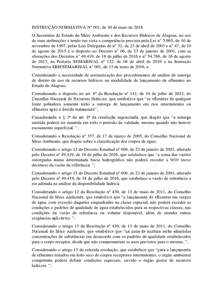 Normas para análise e concessão de licenças para lançamento de ...