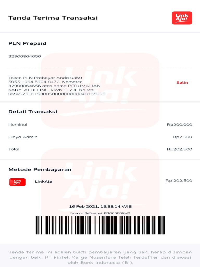 LinkAja RECEIPT 20210318 231126 | PDF
